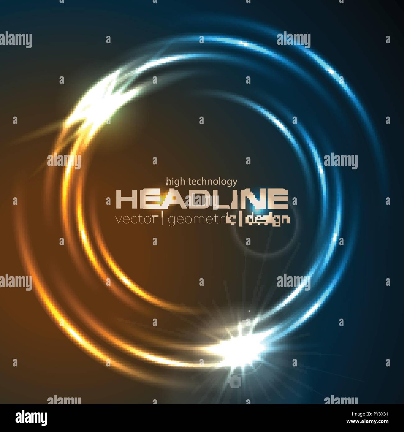 Shiny glowing neon circle swirl abstract background. Colorful blue and ...