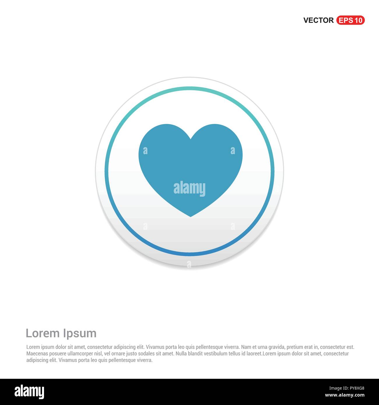 Heart icon Hexa White Background icon template - Free vector icon Stock ...