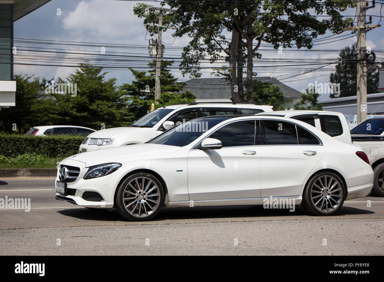 Chiangmai, Thailand - September 25 2018: luxury car Mercedes Benz C350 ...