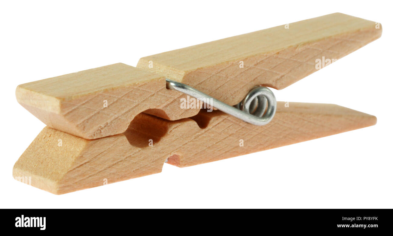 Wood peg isolated on white Stock Photo - Alamy