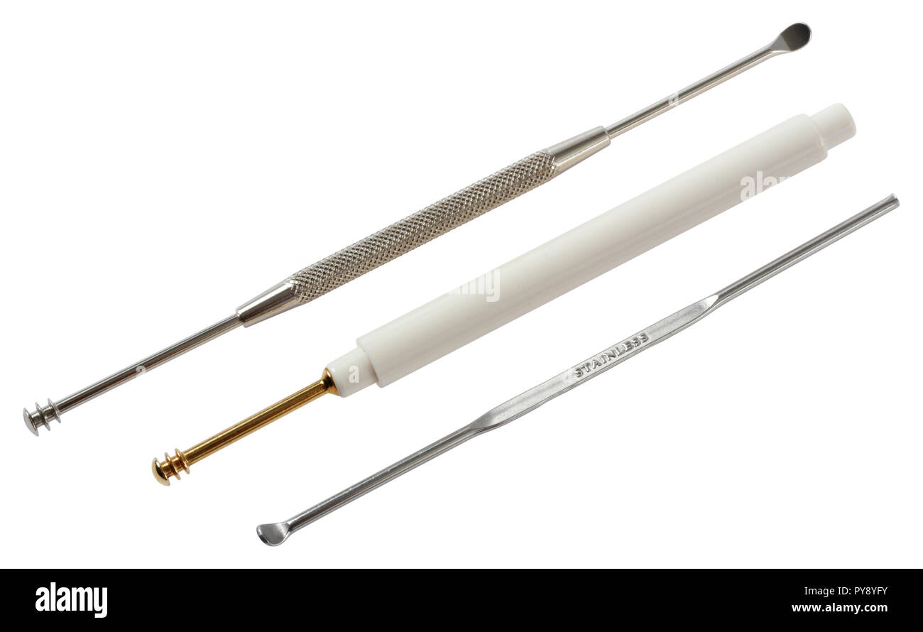 group of earpicks with cap isolated on white with clipping path Stock ...