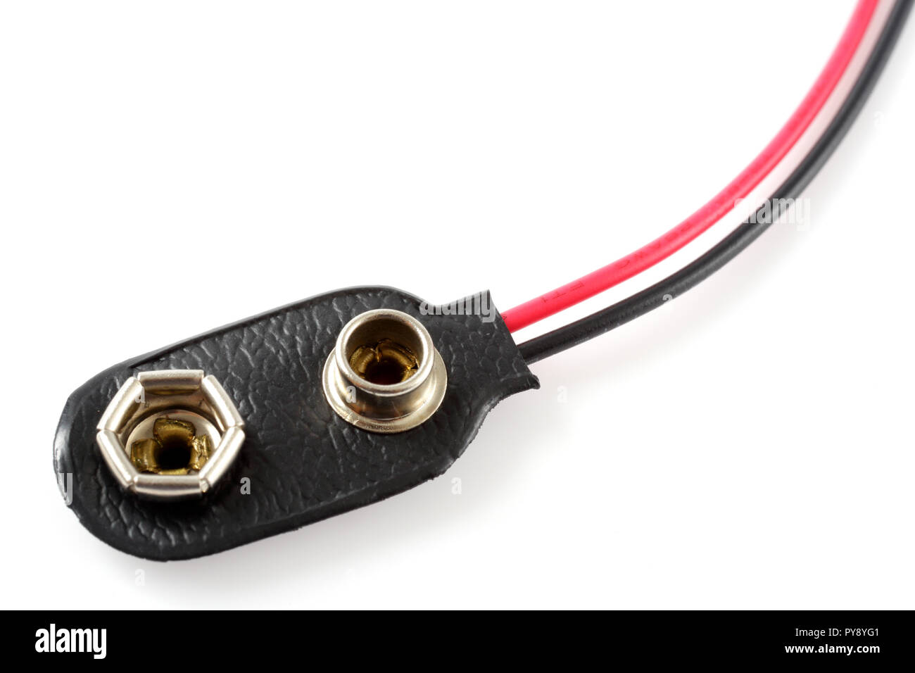 9v battery wire connector isolated on white Stock Photo - Alamy