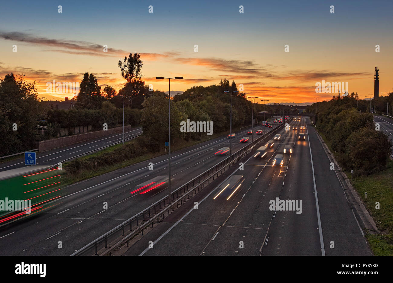 The M40 Motorway - near Junction 6 Stock Photo - Alamy