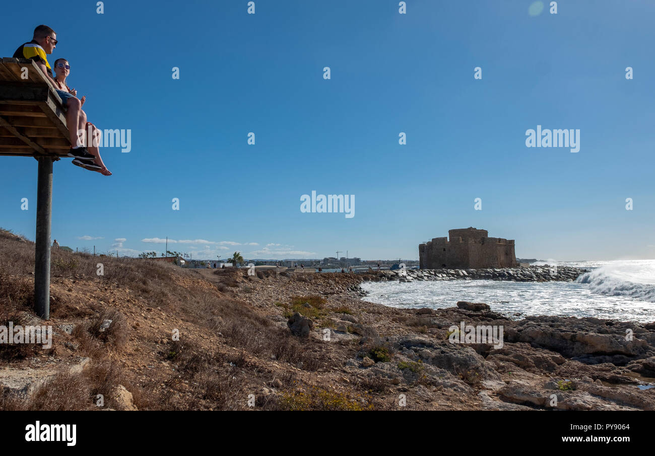 Paphos Castle, Paphos, Cyprus, Eastern Mediterranean Sea Stock Photo ...