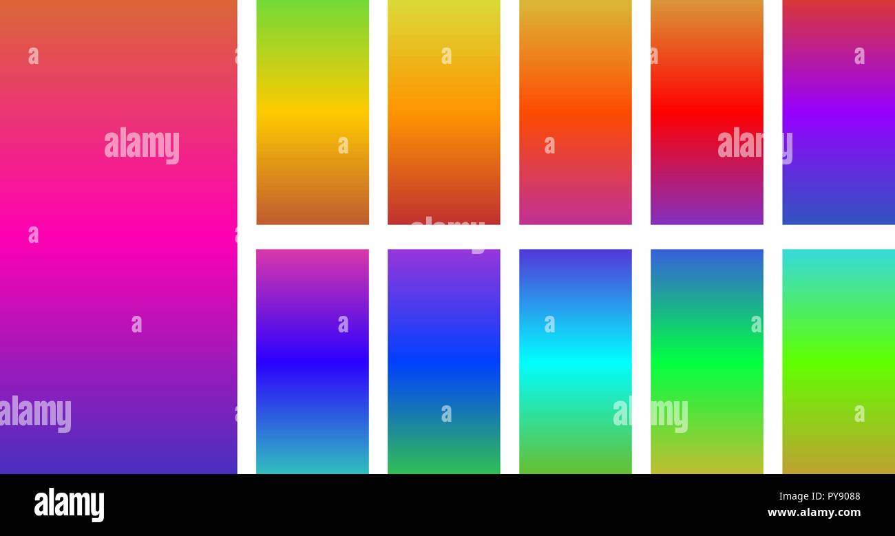 Colorful vector illustration of abstract gradients set over white ...