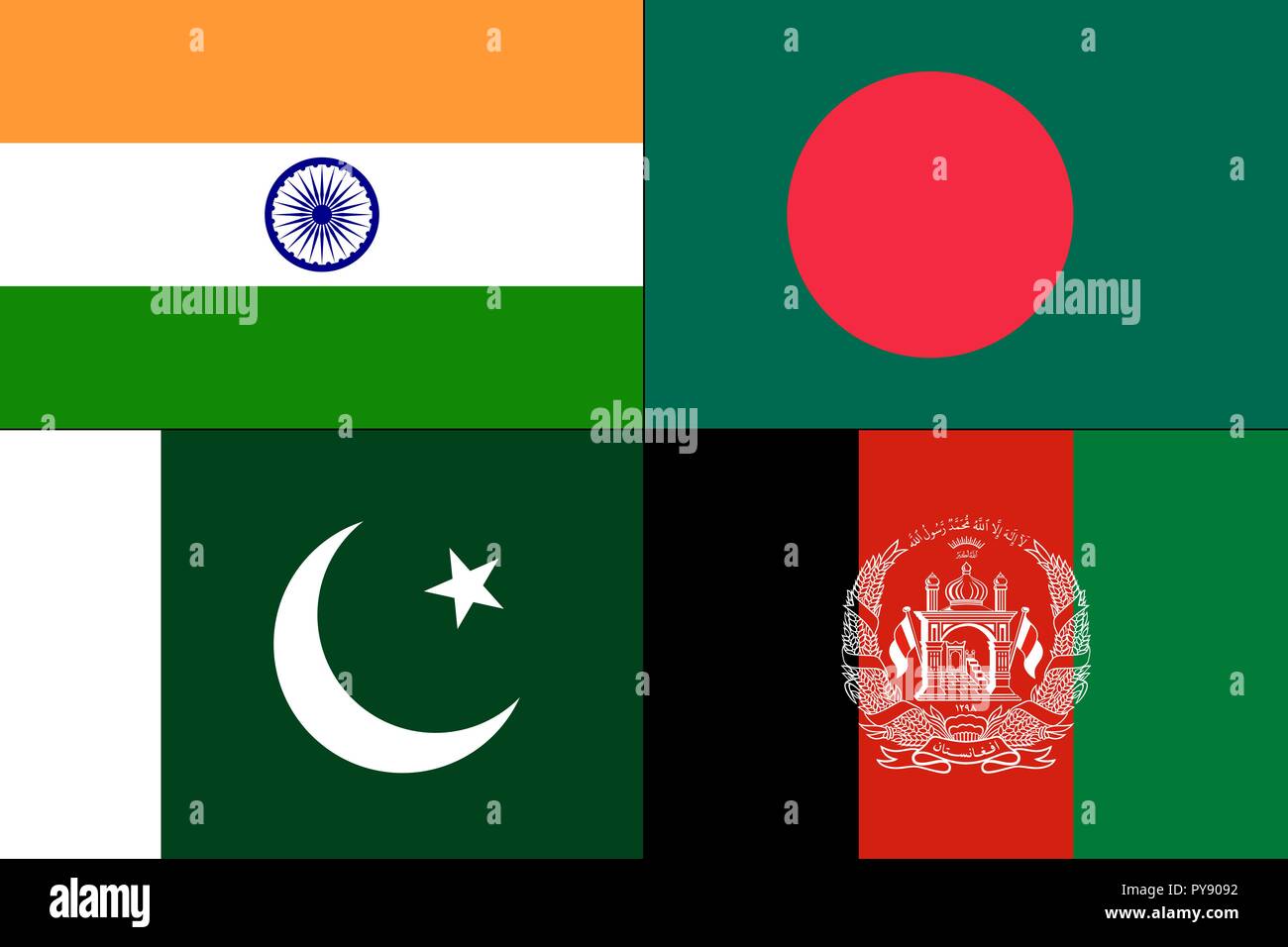 Vector illustration of different countries flags set. Colorful ...