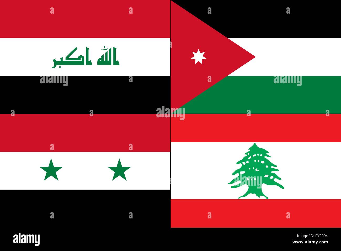 Vector illustration of different countries flags set. Colorful ...