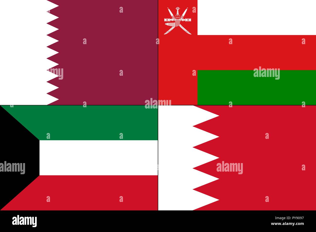 Vector illustration of different countries flags set. Colorful ...
