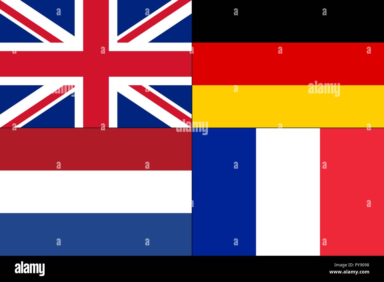 Vector illustration of different countries flags set. Colorful ...