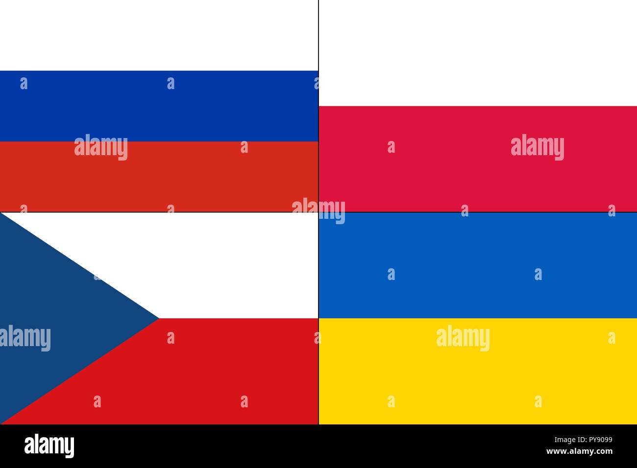 Vector illustration of different countries flags set. Colorful ...