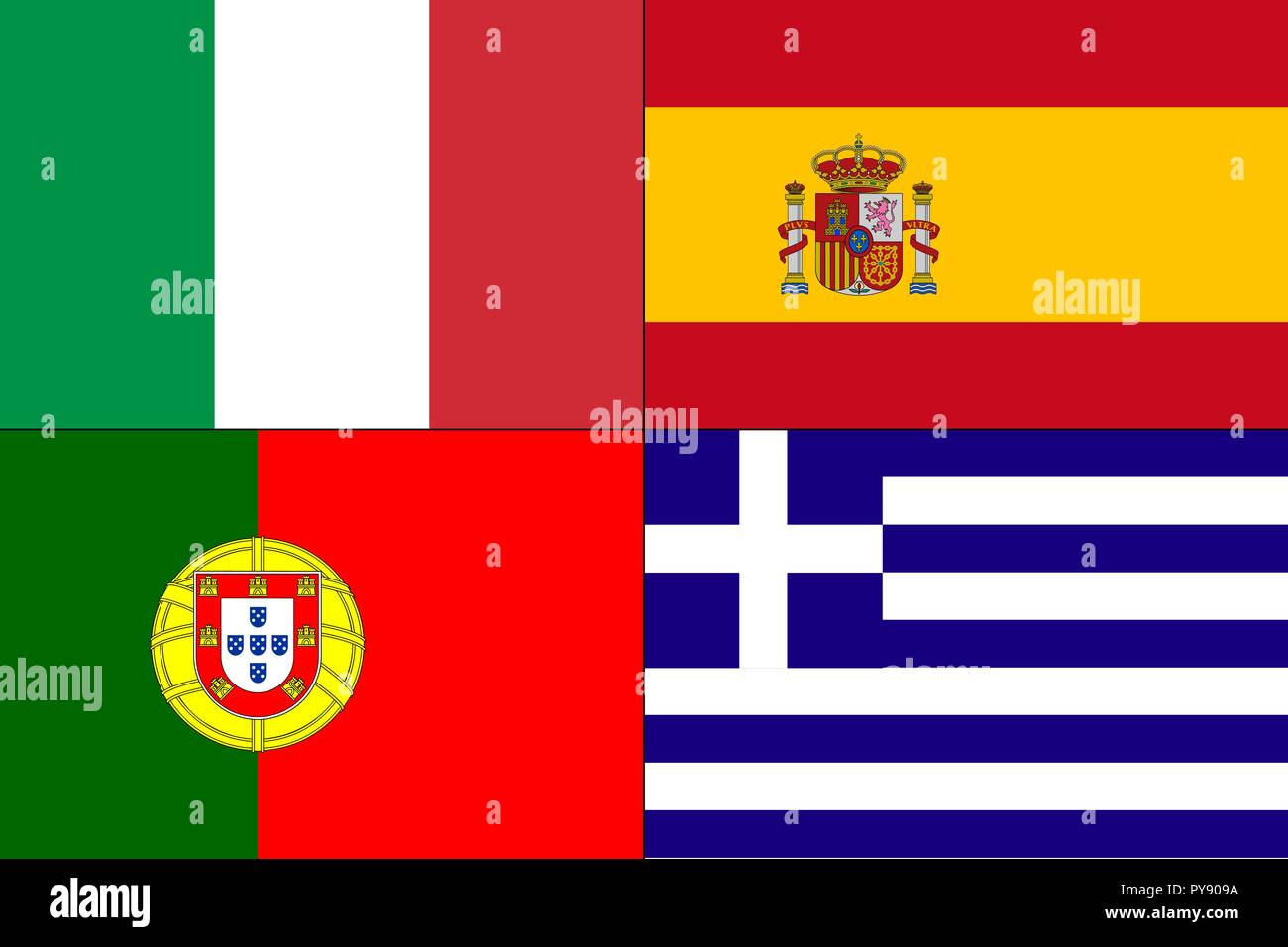 Vector illustration of different countries flags set. Colorful ...