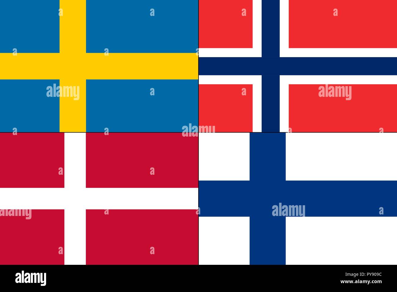 Vector illustration of different countries flags set. Colorful ...