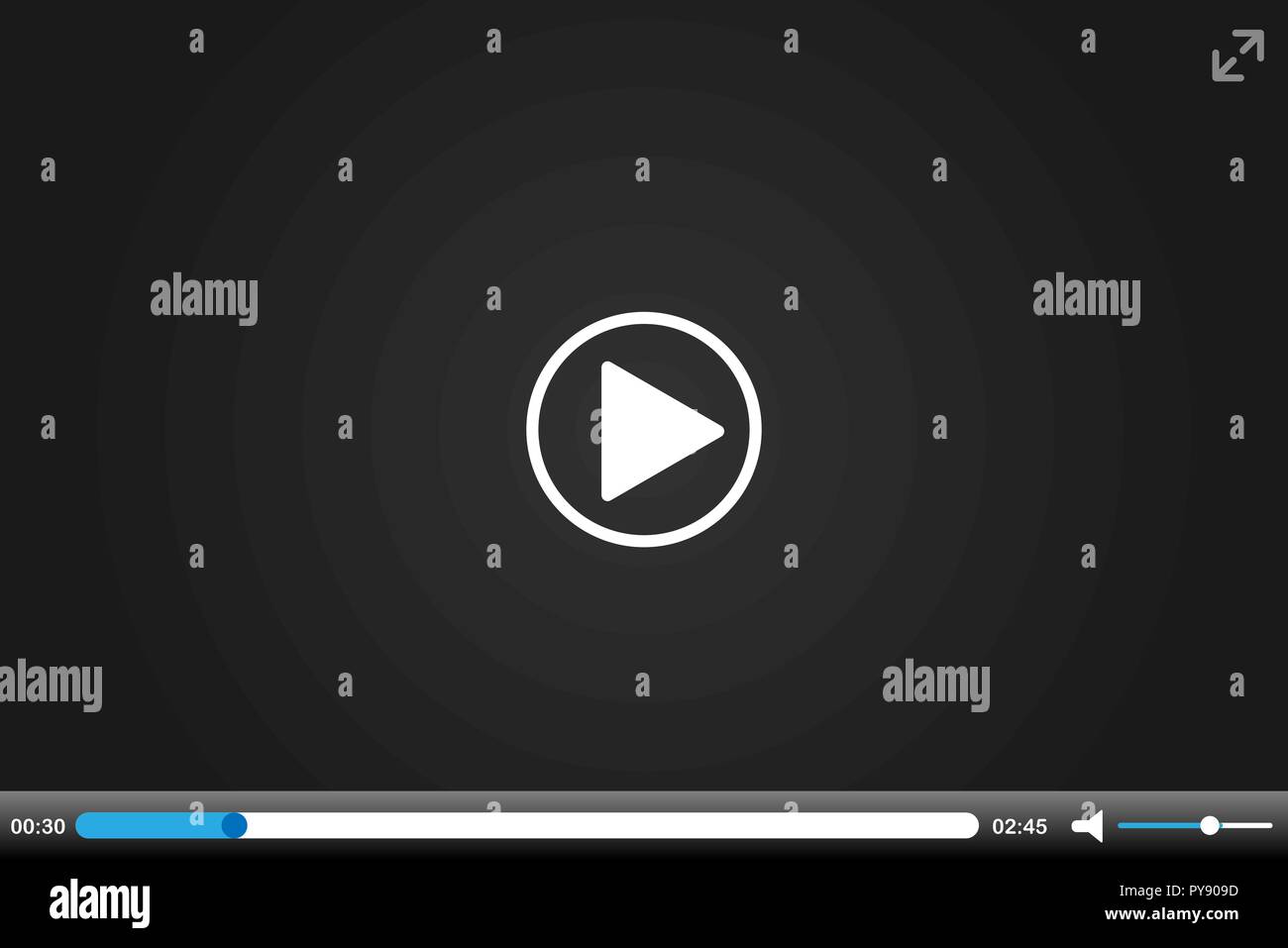 Colorful vector illustration of online video player interface Stock ...