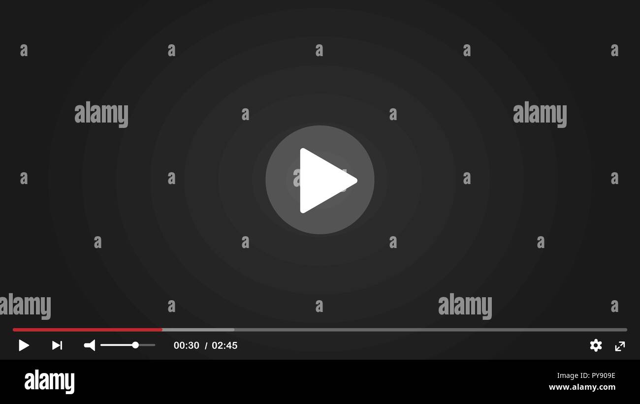 Colorful vector illustration of online video player interface Stock ...
