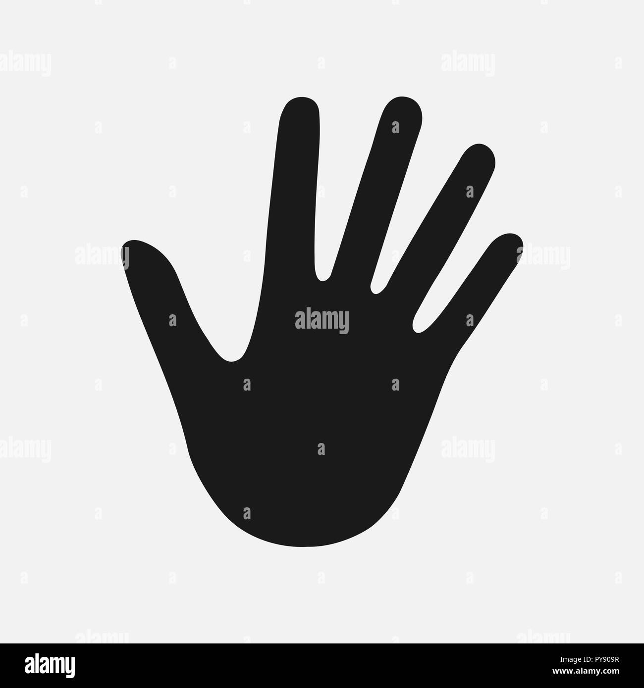 Black and white vector illustration of human hand-print Stock Vector ...