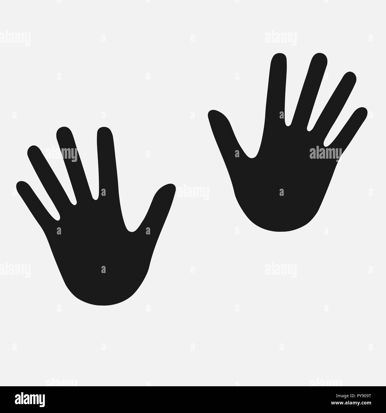 Black and white vector illustration of human hand-print Stock Vector ...