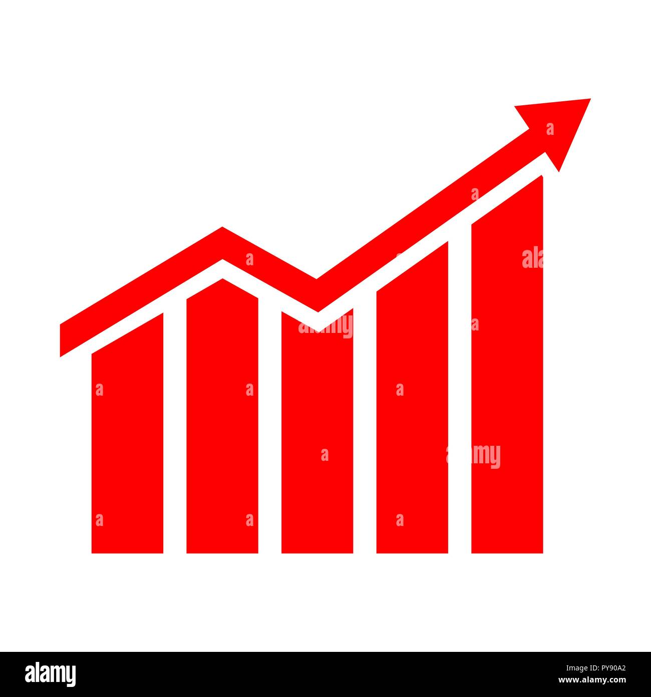 Vector illustration of business chart over white background Stock ...