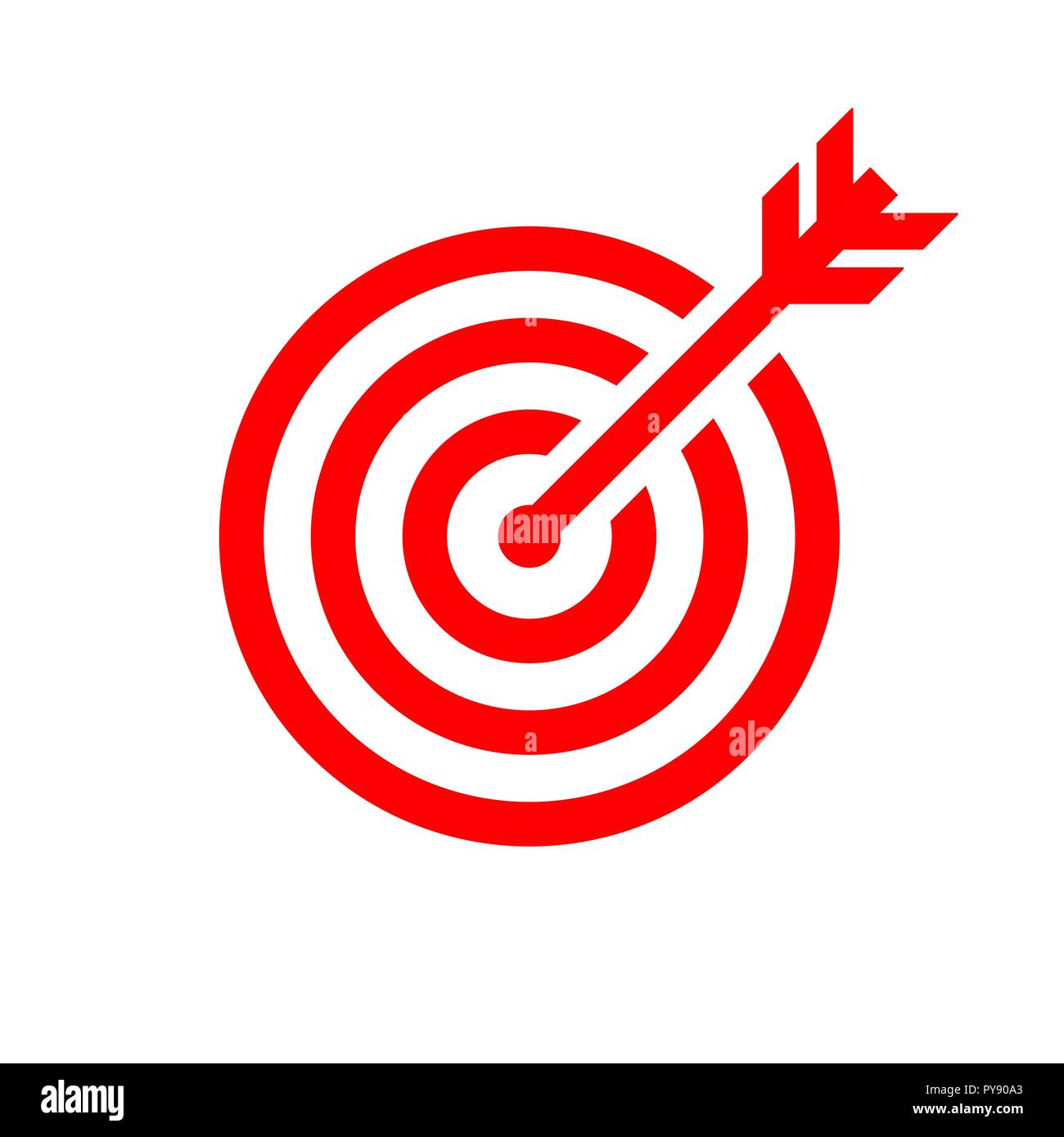 Vector illustration of red target over white background Stock Vector ...