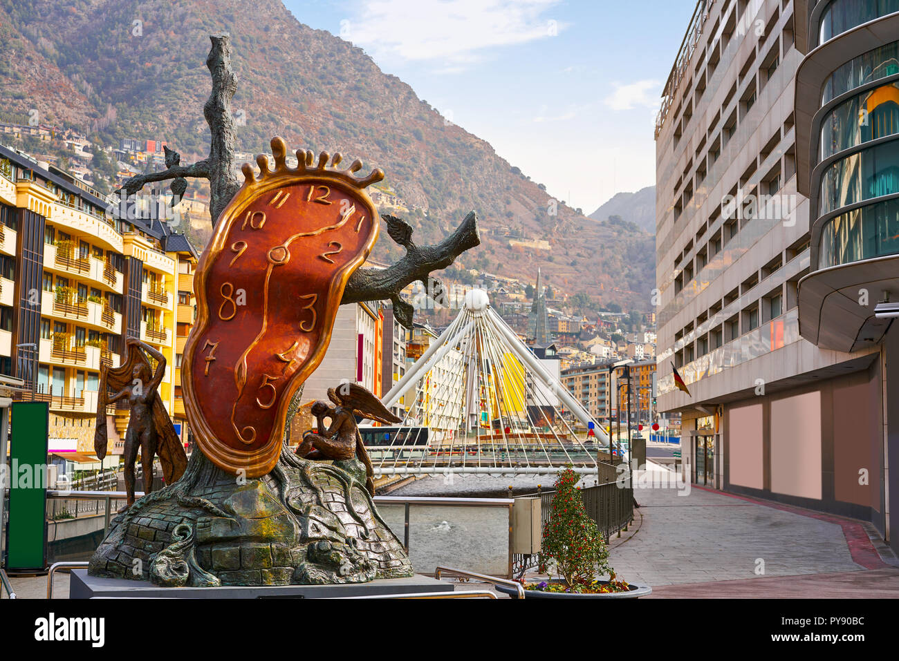 Andorra la Vella Salvador Dali Noblesse du Temps sculpture in Pyrenees ...