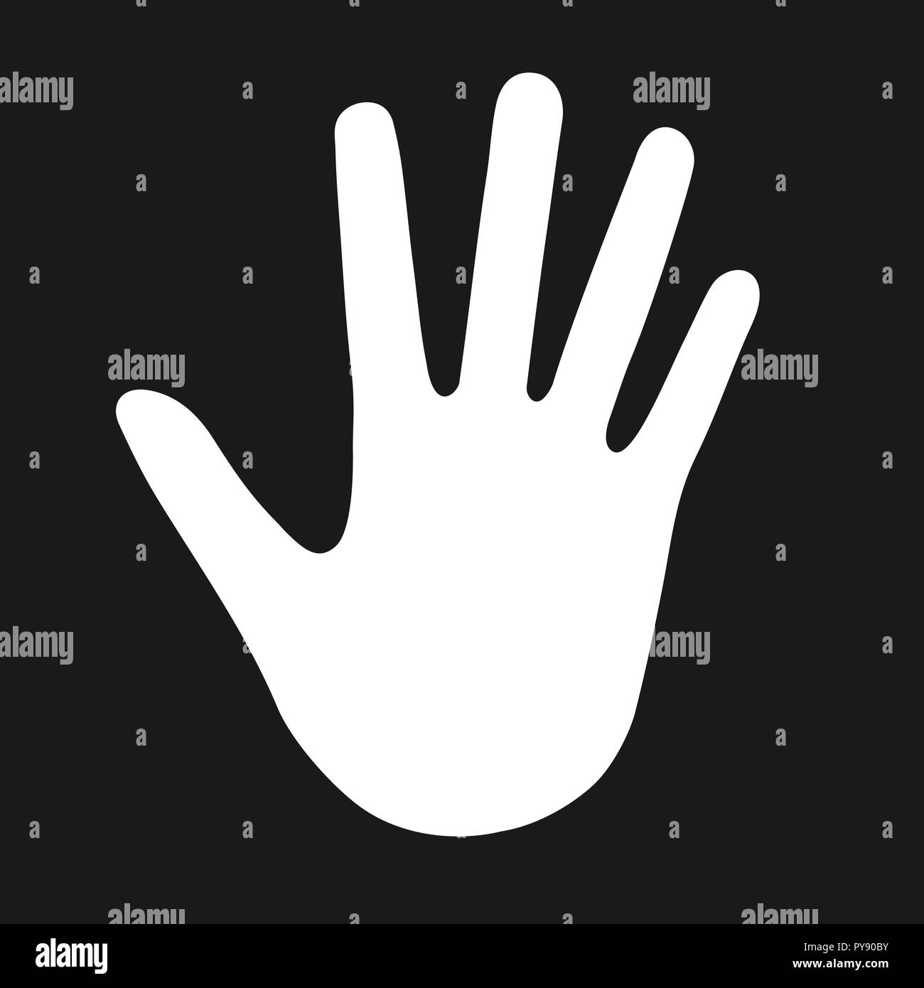Black and white vector illustration of human hand-print Stock Vector ...