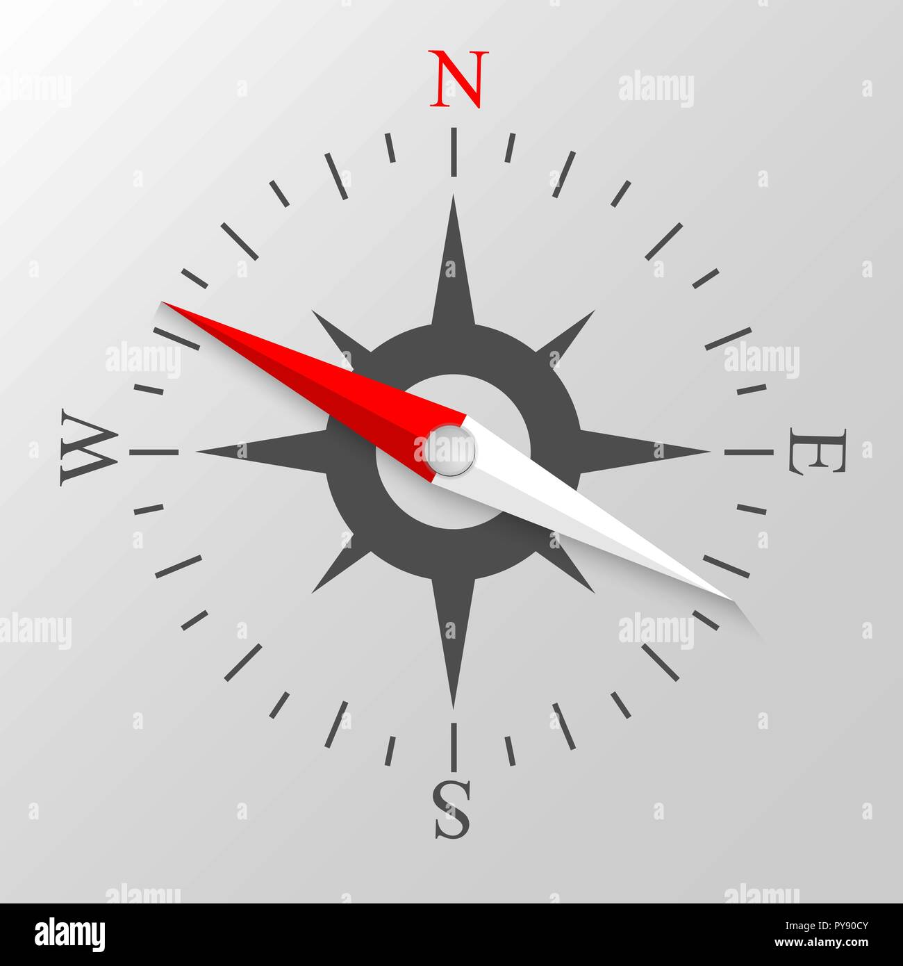 Colorful vector illustration of navigation compass display Stock Vector ...