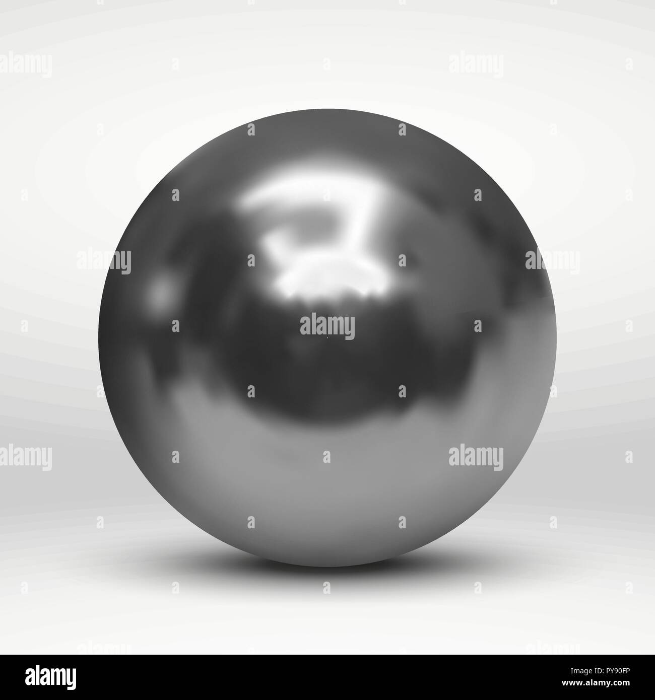 Vector illustration with silver ball over white background Stock Vector ...