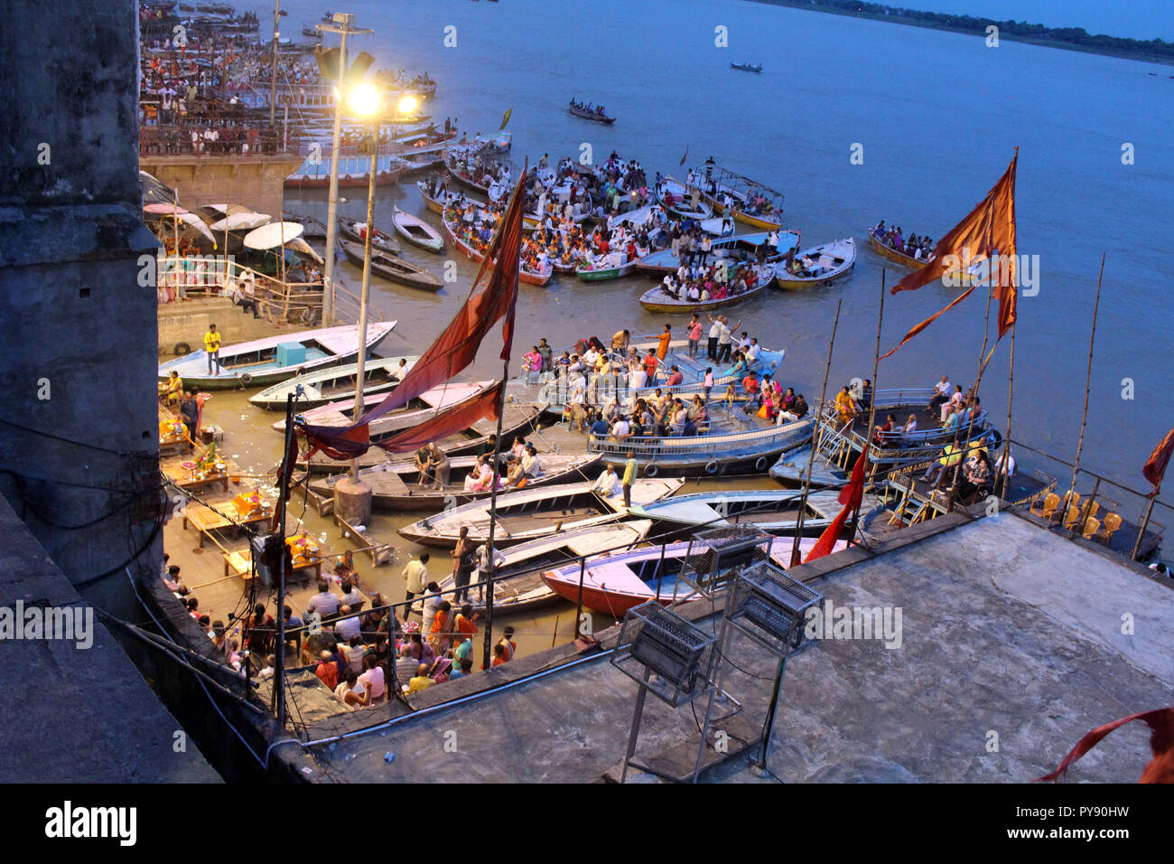 The famous fire ritual and procession in Varanasi, attracting tourists ...