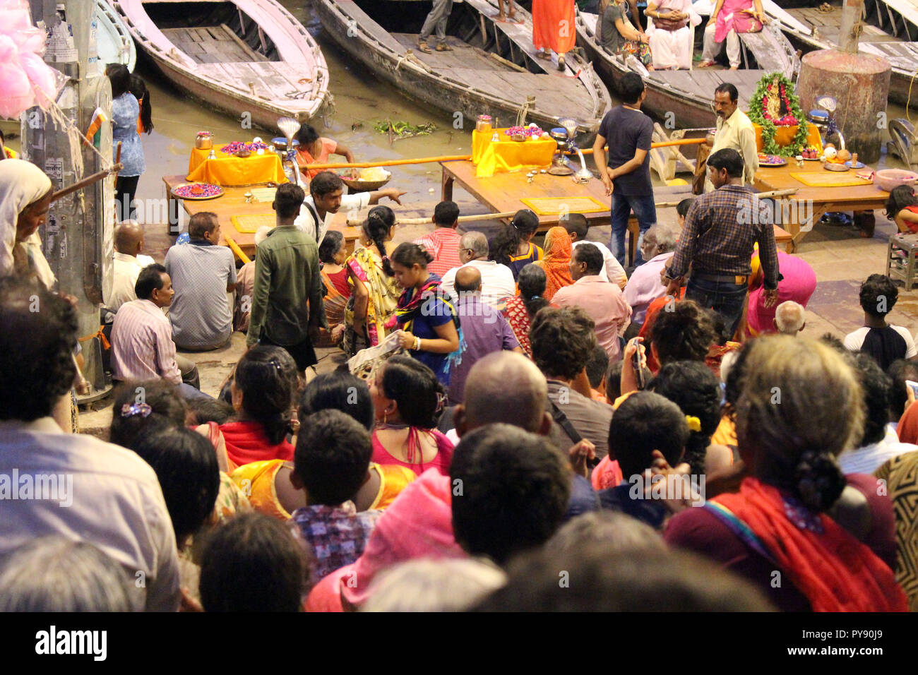 The famous fire ritual and procession in Varanasi, attracting tourists ...