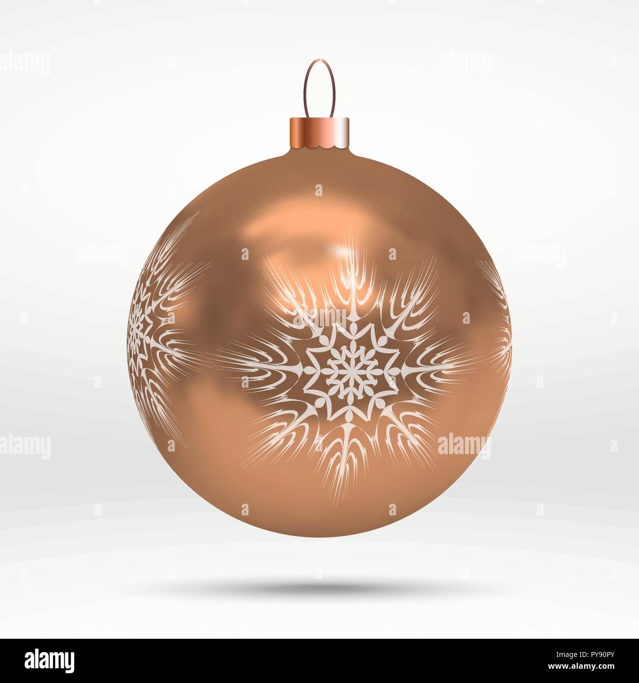 Vector illustration with decorated Christmas trees ball over white ...