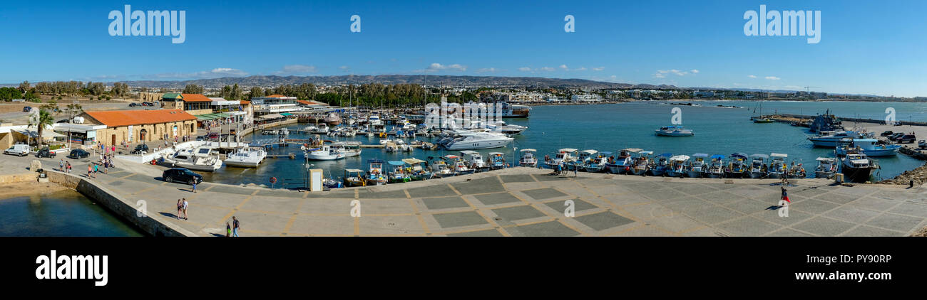 A panoramic view of the harbour at paphos hi-res stock photography and ...