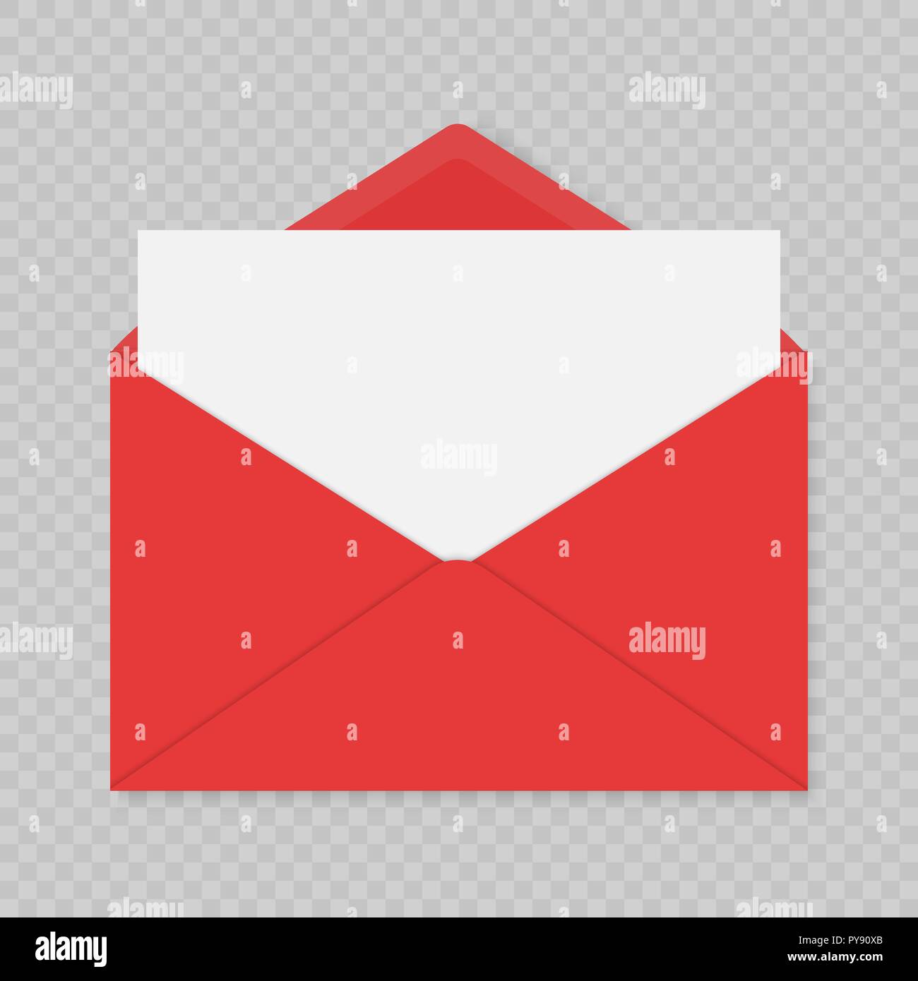mail envelope template over transparent background. Greeting card ...