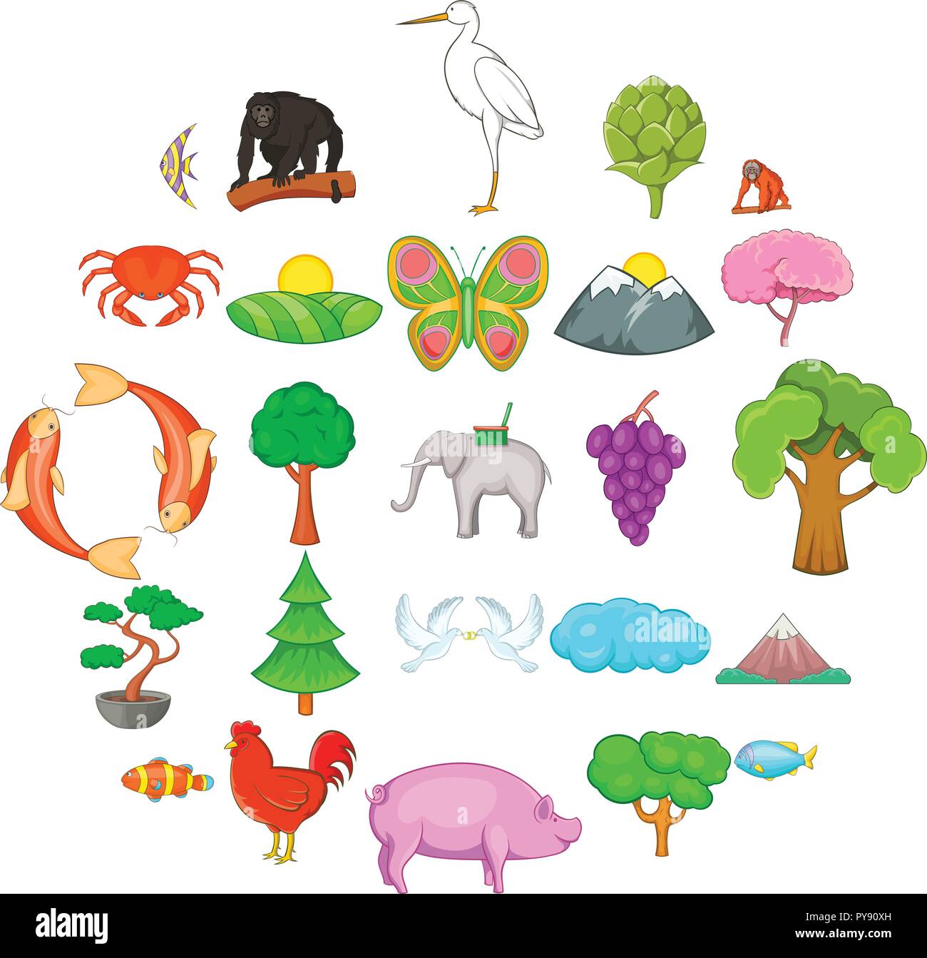 Natural diversity icons set, cartoon style Stock Vector Image & Art - Alamy