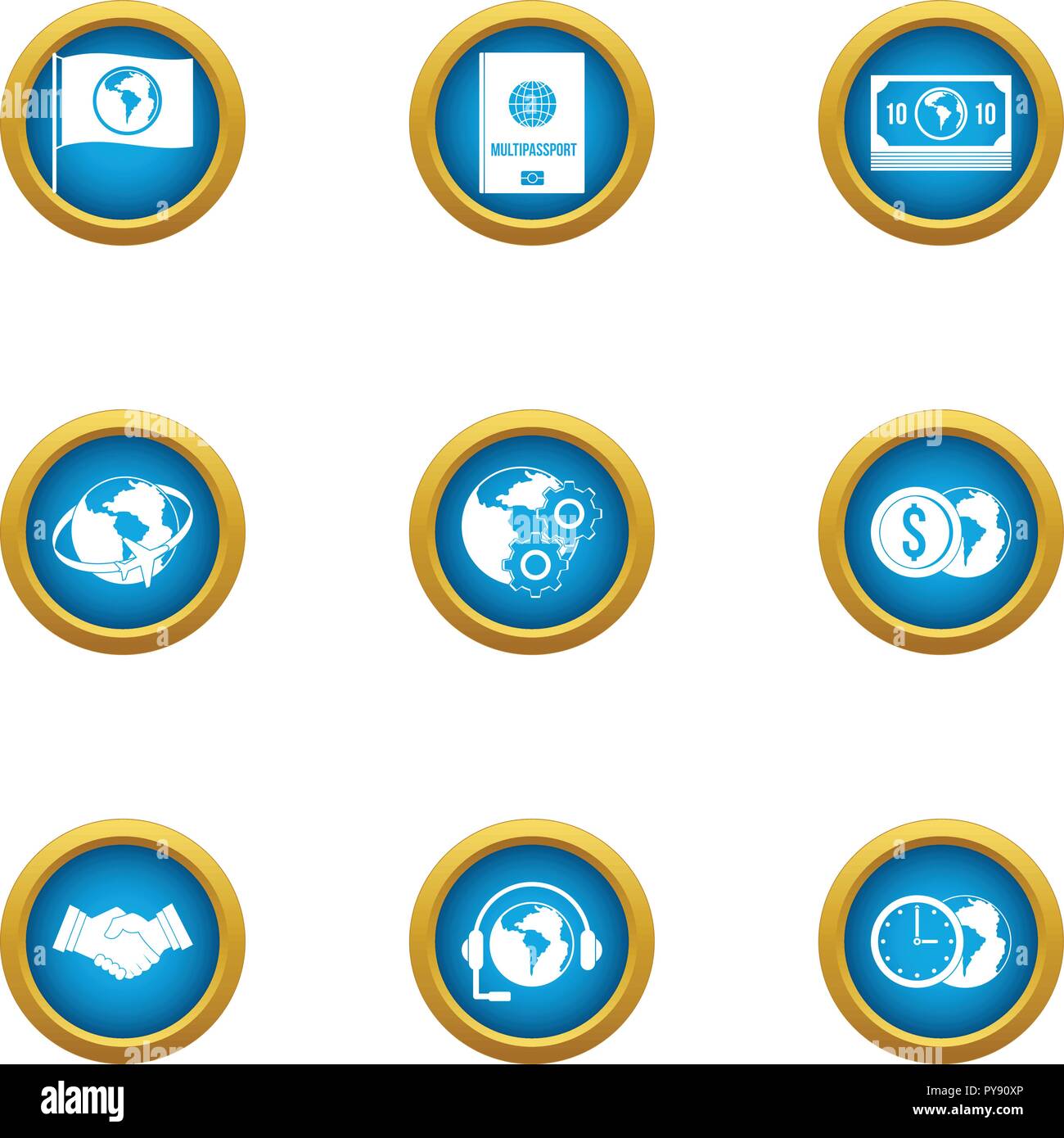 Without boundaries icons set, flat style Stock Vector Image & Art - Alamy