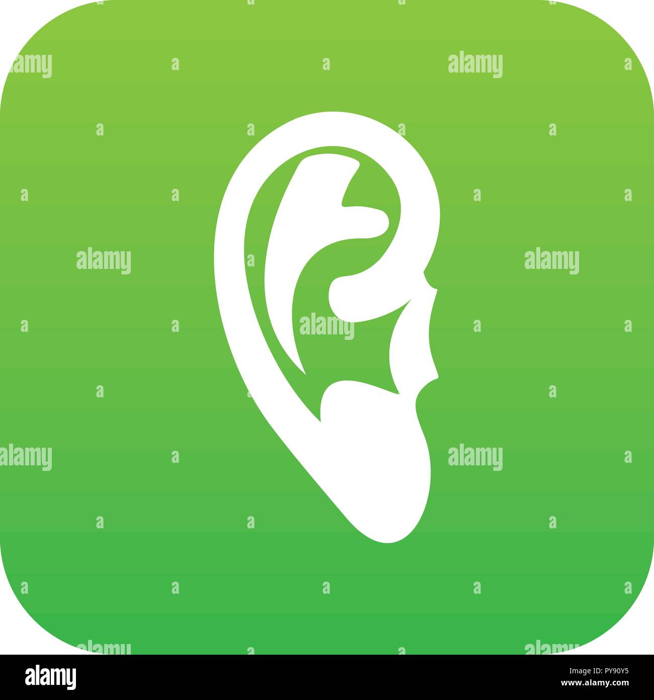 Ear icon digital green Stock Vector Image & Art - Alamy