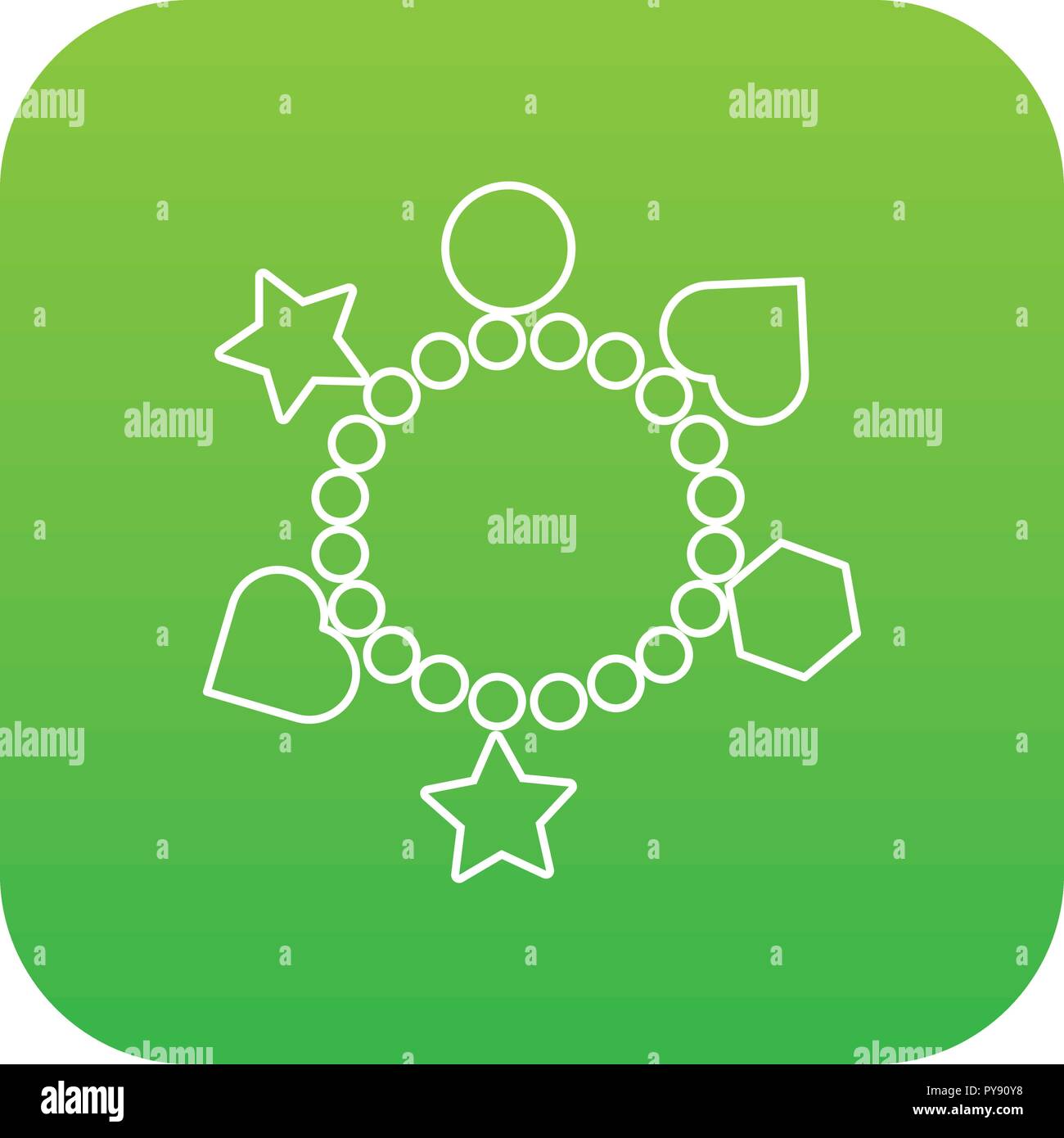 Charm bracelet icon green vector Stock Vector Image & Art - Alamy