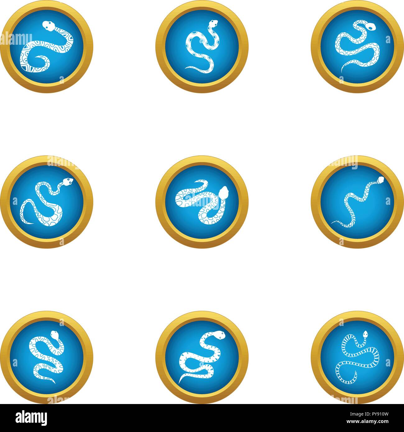 Serpent icons set, flat style Stock Vector Image & Art - Alamy