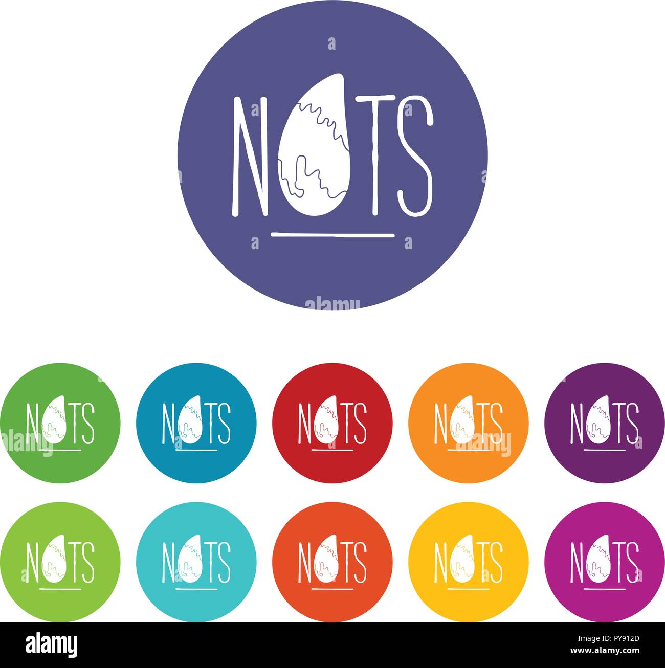 Eating nut icons set vector color Stock Vector Image & Art - Alamy