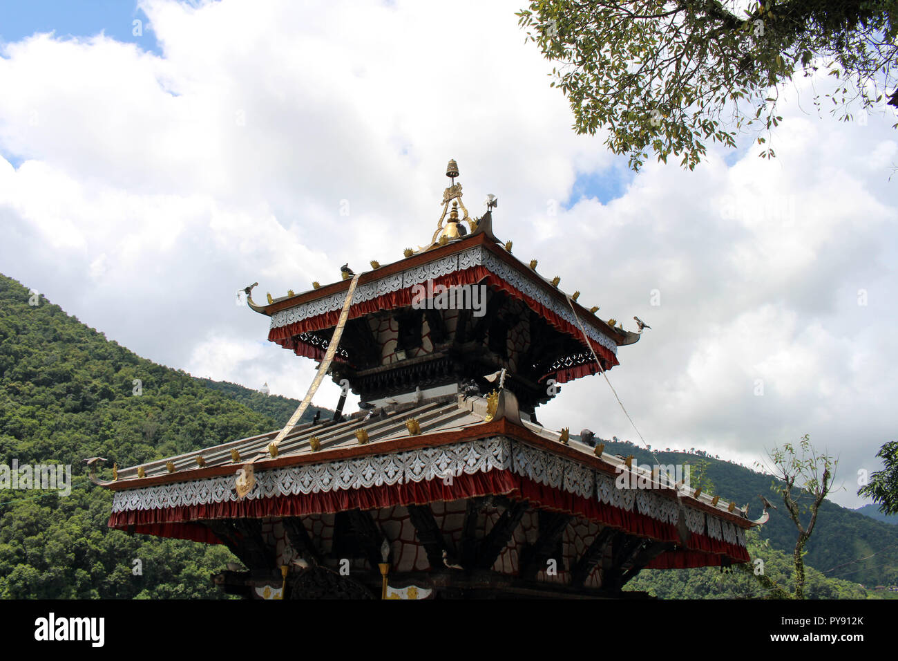 The Tal Barahi Nepali Budhdist temple by the middle of Phewa Lake in ...
