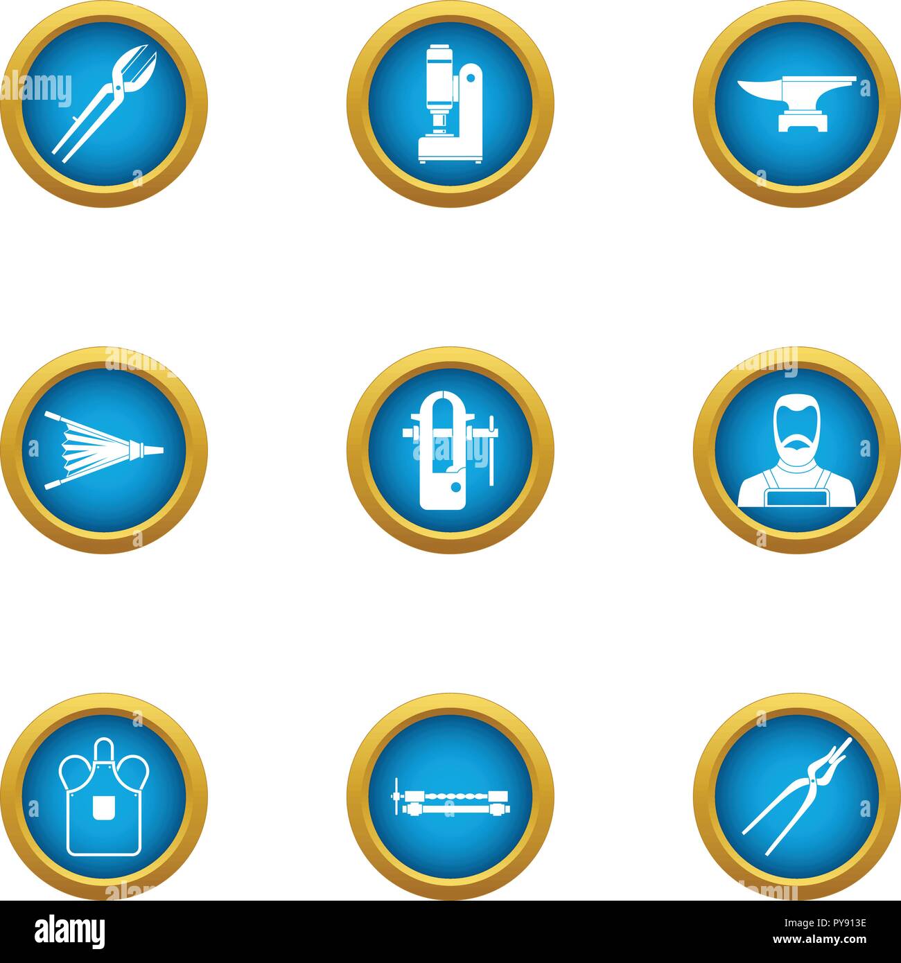 Anvil icons set, flat style Stock Vector Image & Art - Alamy