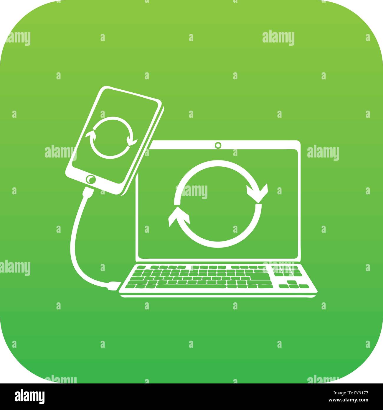 Connection smartphone icon green vector Stock Vector Image & Art - Alamy