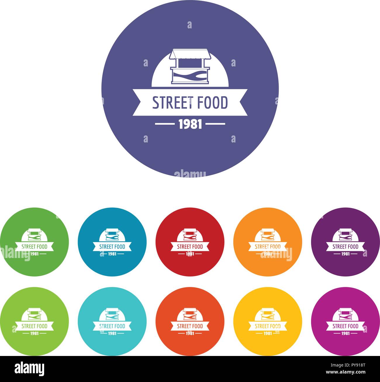 Sell street food icons set vector color Stock Vector Image & Art - Alamy