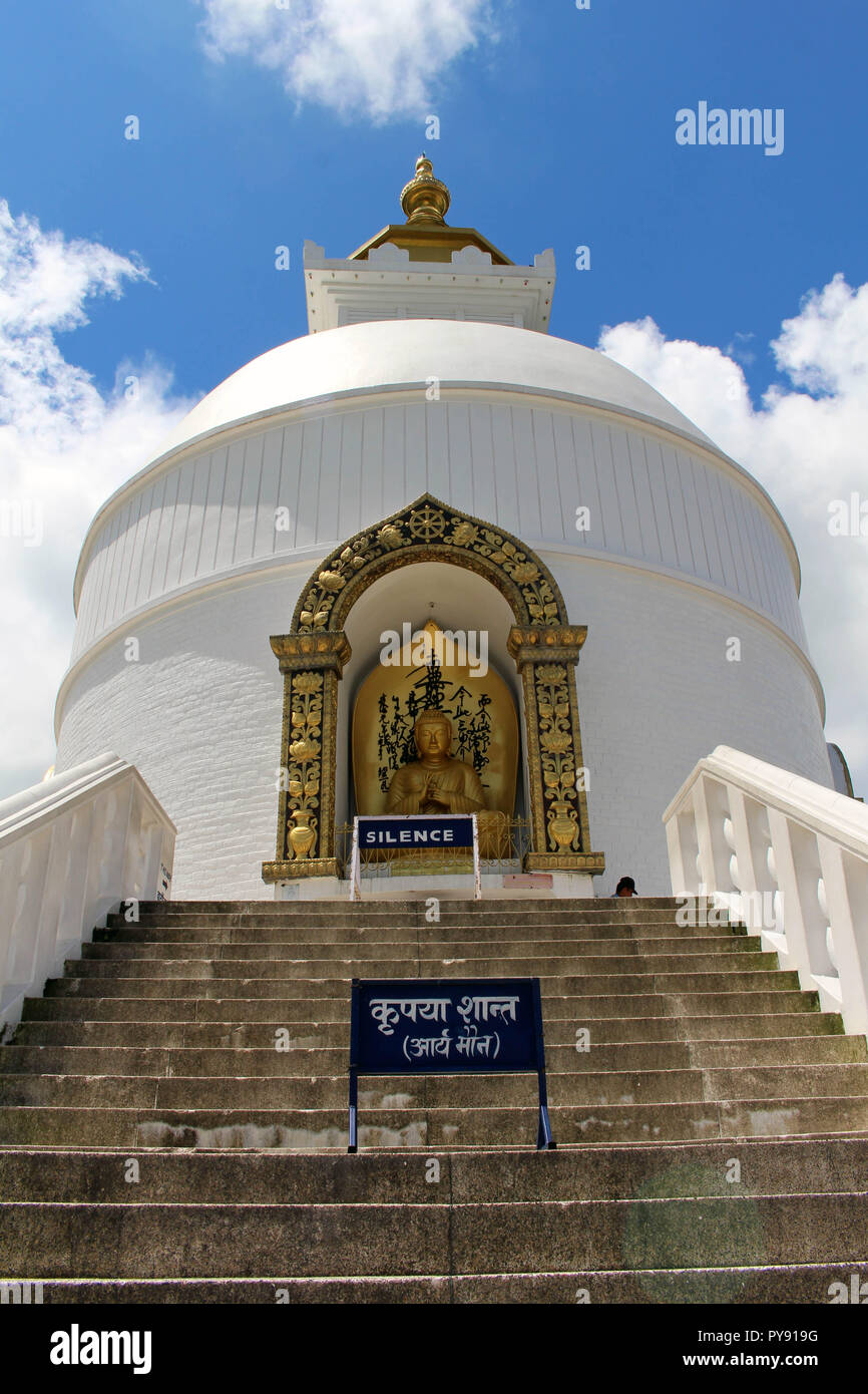 Translation: the main stupa of the World Peace Pagoda. Taken in Nepal ...