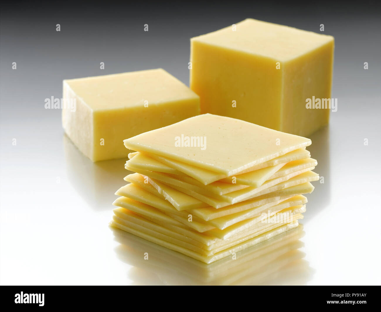 Sliced cheese blocks hi-res stock photography and images - Alamy
