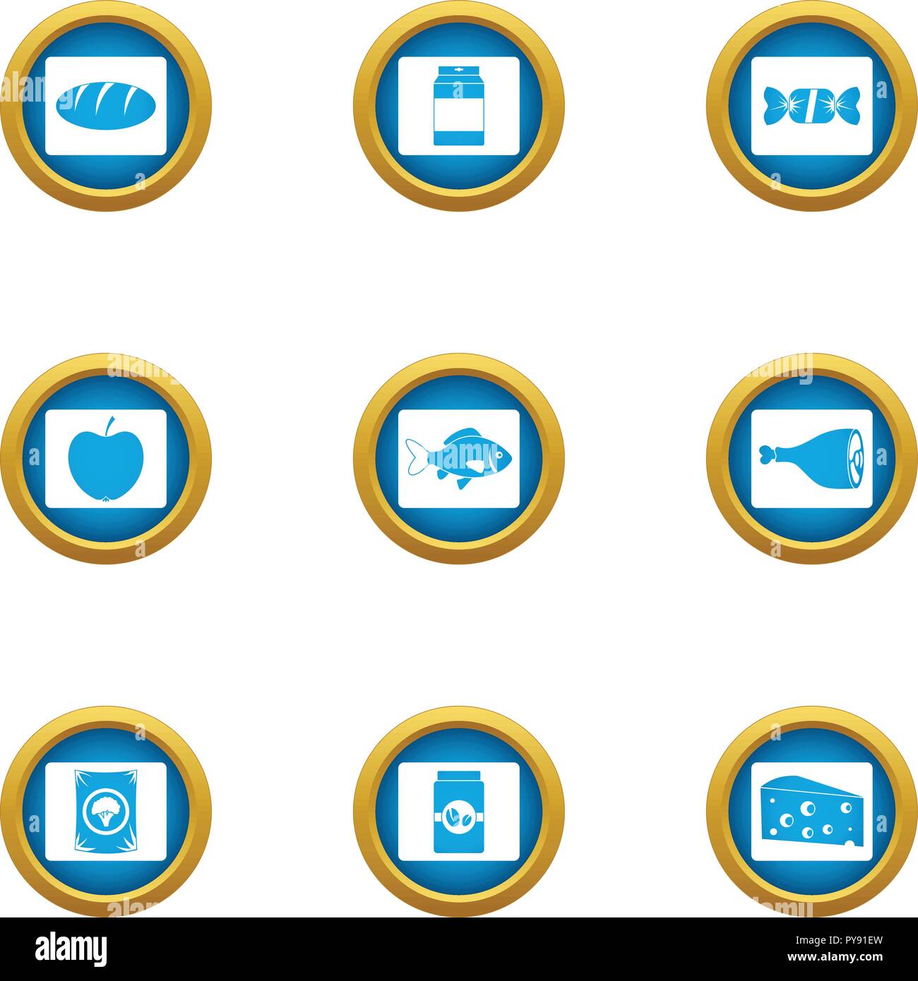 Food menu icons set, flat style Stock Vector Image & Art - Alamy