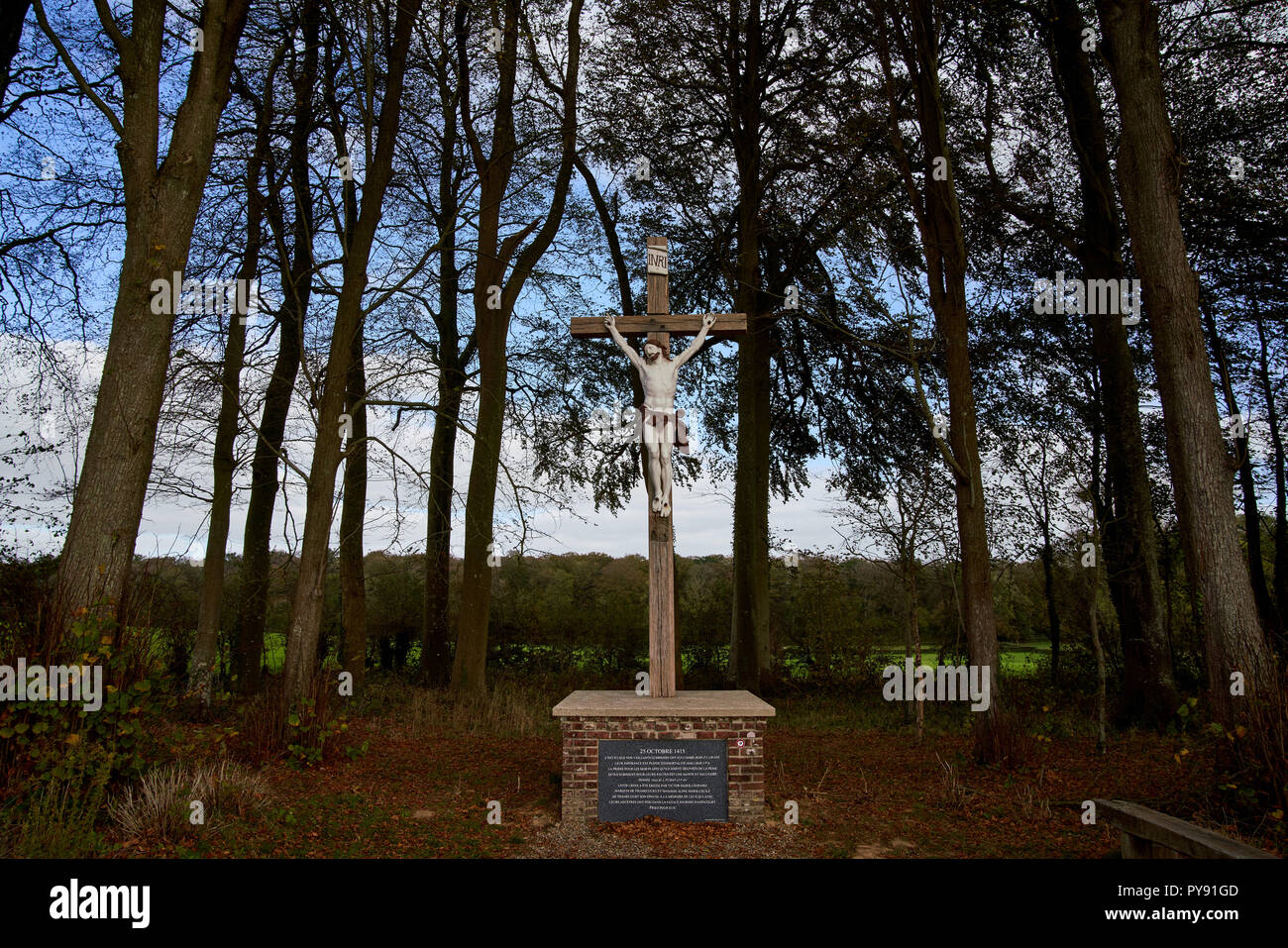 Calvary marking the site of one of the French grave pits on the ...