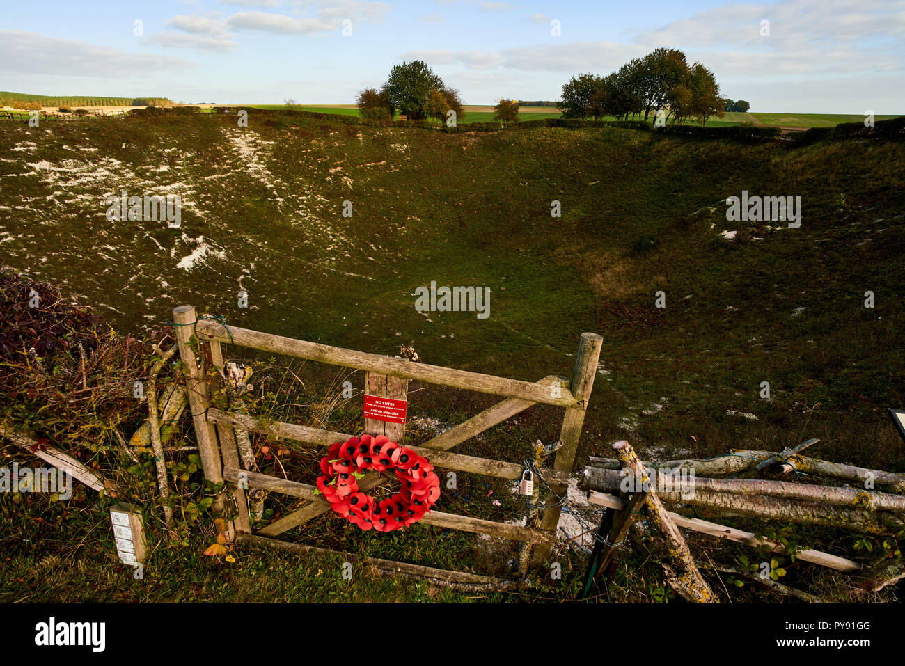 Lochnagar mine crater at La Boisselle in France Stock Photo - Alamy
