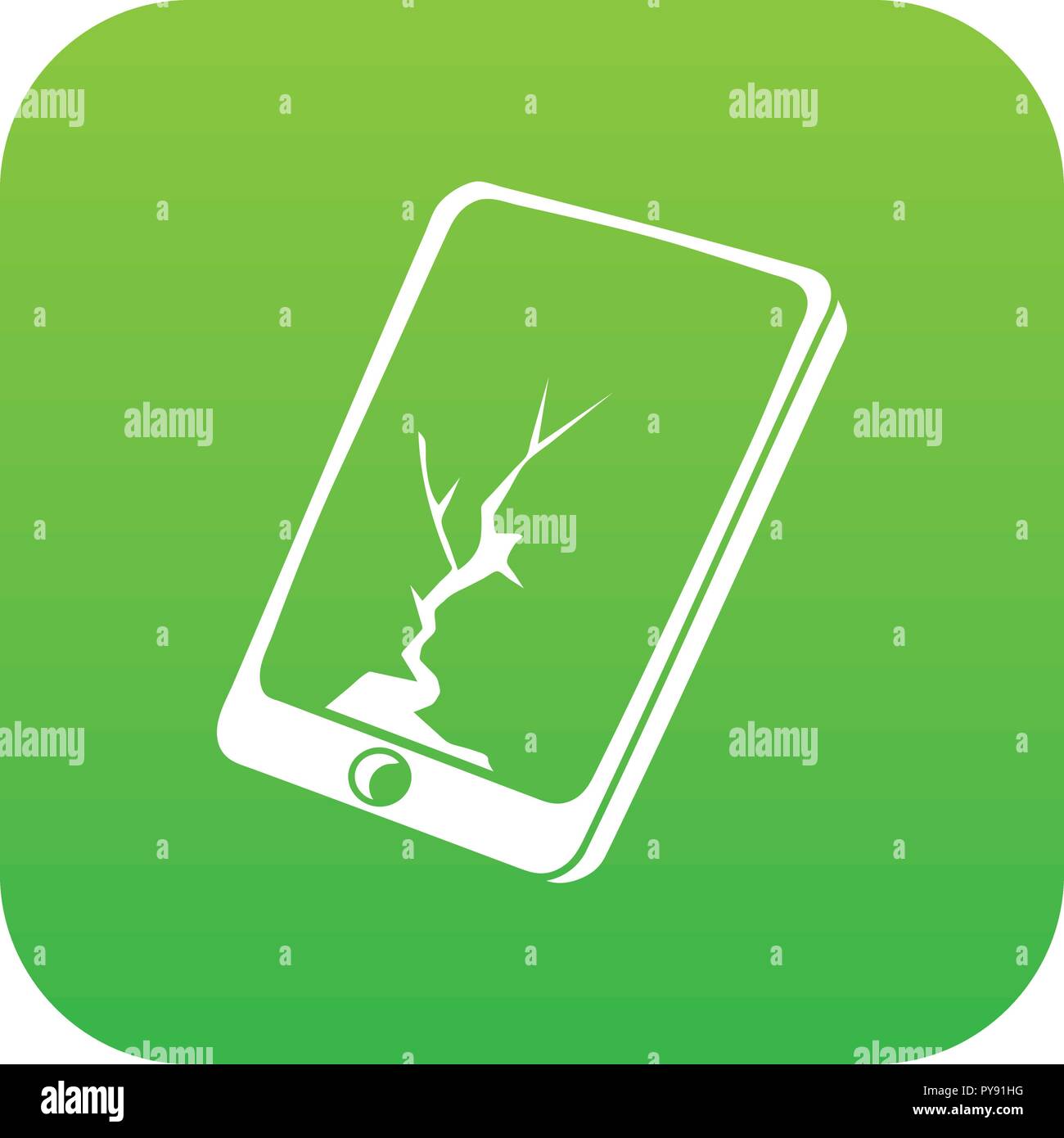 Crack screen smartphone icon green vector Stock Vector Image & Art - Alamy