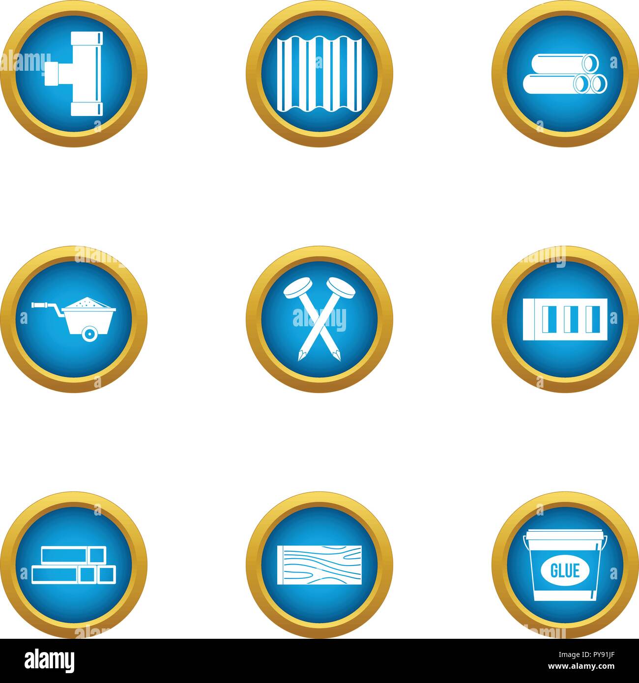 Labour shift icons set, flat style Stock Vector Image & Art - Alamy