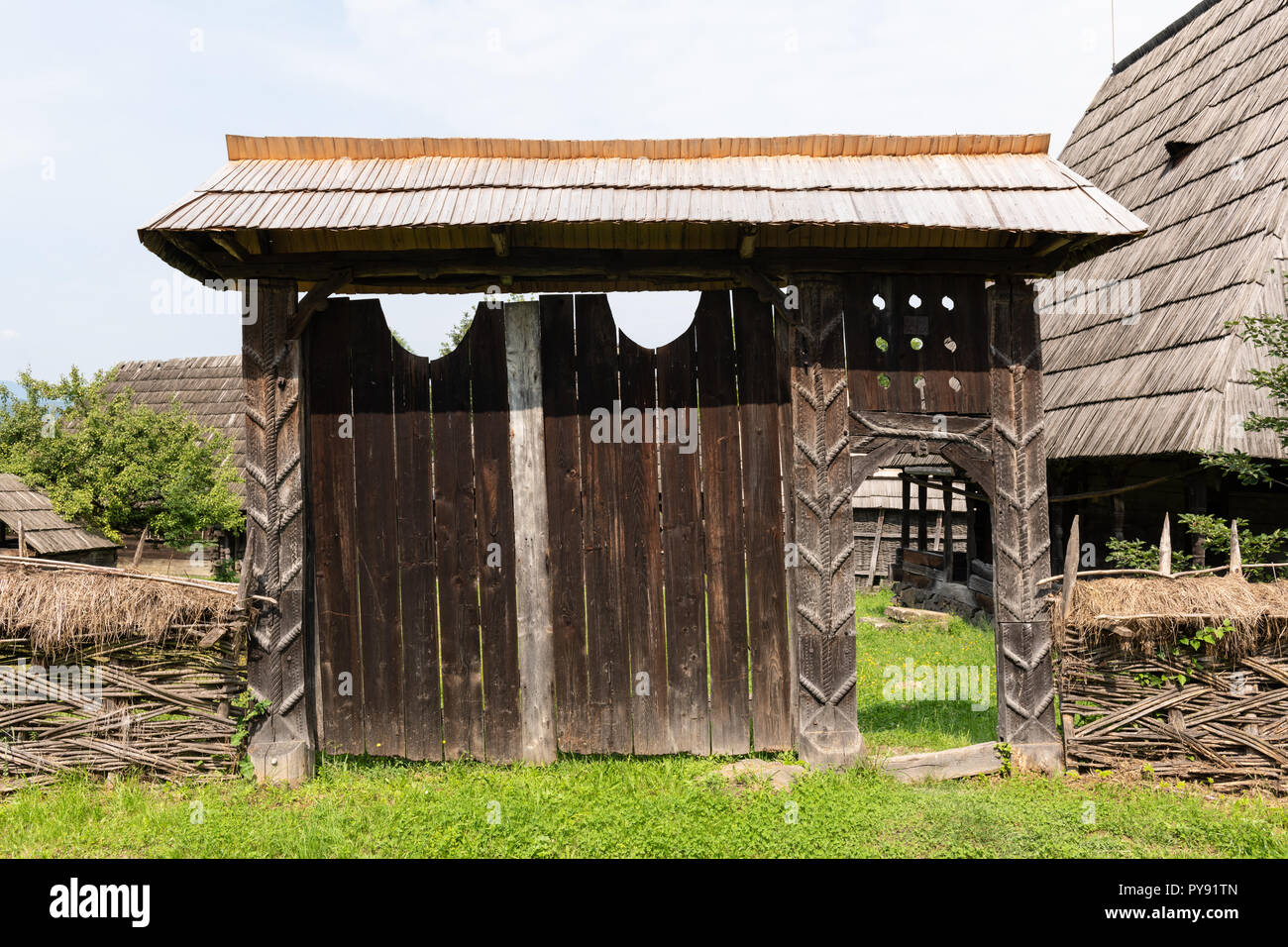Maramures Wooden Gate Romania High Resolution Stock Photography and ...