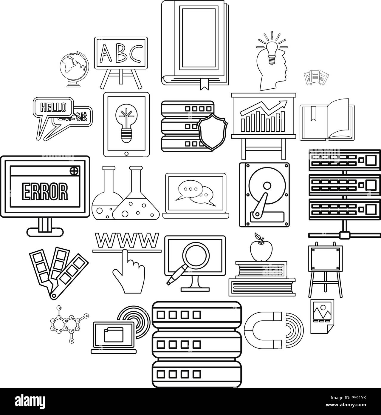Journal icons set, outline style Stock Vector Image & Art - Alamy